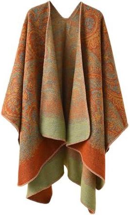 Generic Poncho Femme Hiver Chaud Chale Femme Hiver Chaud Cape Femme Effet enveloppant Ch&acirc;le Imprim&eacute; Doux Cardigan Double &Eacute;paisseur Tr&egrave;s