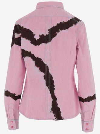DON'T @ ME Womens Cotton Shirt Tie-Dye Pink