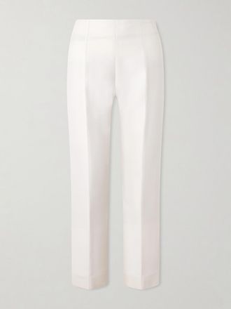 Toteme Hose Mit Geradem Bein Aus Einer Woll-seidenmischung - Ecru