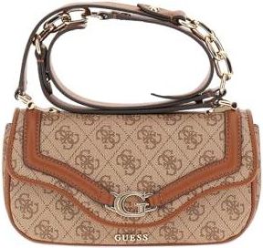 Guess sac &agrave; &eacute;paule bandouli&egrave;re Dea Crossbody Flap Latte Logo marron clair
