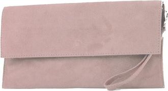 modamoda.de T151/M151 - Pochette italienne en daim/cuir métallisé, Rose beige foncé 2021, s