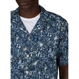 Eton Chemise droite imprim&eacute;e en lin
