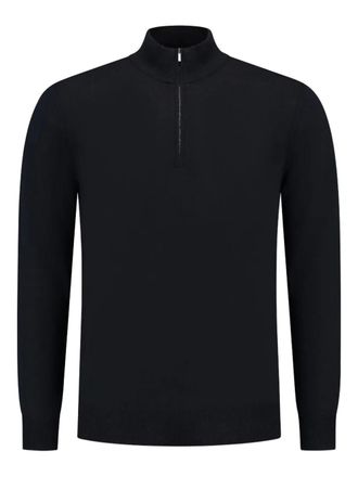 Zanone pull &agrave; col zipp&eacute; - Noir
