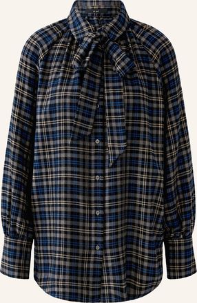 Oui Flanellbluse Mit Abnehmbarer Schluppe blau