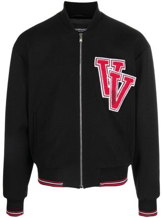 Versace veste bomber &agrave; logo Varsity - Noir