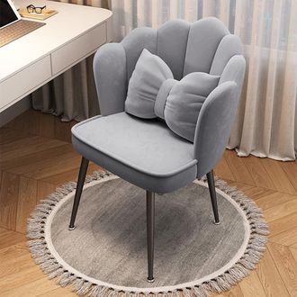 Generic Schminkstuhl, Verstellbarer Bl&uuml;tenblatt-Akzentstuhl - B&uuml;rostuhl aus Samt, ergonomischer Schmink-Computerstuhl, 360&deg; drehbar, gepolsterter Schreibtisch