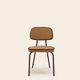 Madura Chaise Ysabeau Dalila camel dor&eacute; et noir - MARRON