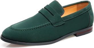 Generic Mocassins pour Hommes Chaussures À Enfiler Décontractées Mocassins en Cuir PU pour Hommes,Vert,42 EU