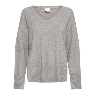 Ichi Ichi - Maille col V - Femme - Pulls - Gris - Taille: 38 FR
