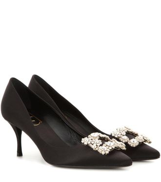 Roger Vivier Pumps Flower Strass aus Satin