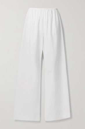 Interior The Arthur Hose Mit Weitem Bein Aus Baumwoll-popeline - Wei&szlig;