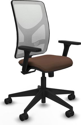 Piqueras y Crespo B&uuml;rostuhl mit 3D-Armlehnen, h&ouml;henverstellbare Lendenwirbelst&uuml;tze, ausgestattet mit 3 Positionen und Schneideschaum, Wei&szlig;/Dunkelbraun