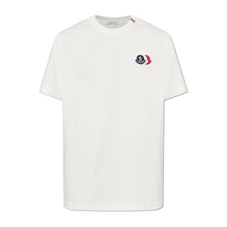 Moncler T-Shirt mit Logo-Patch - - Tops - Herren - Beige - S