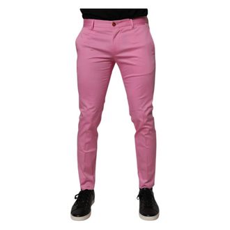 Dolce & Gabbana Schmal geschnittene Anzughose - - Trousers - Herren - Rosa - M