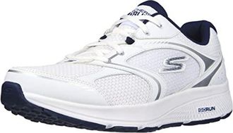 Skechers Homme Go Run Consistent Specie Basket, White and Navy Leather/Textile, 42.5 EU