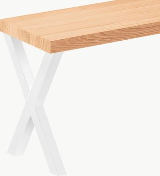 Lamofootwear Manufaktur Sitzbank Esszimmer Holzbank 30x100x47cm, Möbelfüße Design Weiß/Natur