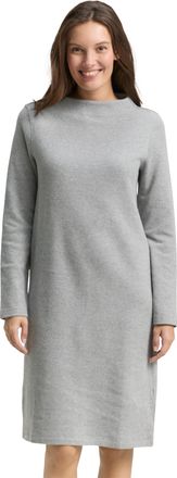 Tom Tailor Damen 1049245 Cosy Kleid mit Stehkragen, 21373-Medium Silver Grey Melange, 36