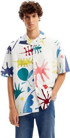 Desigual Cam_Star T-Shirt, Blanc, Large Homme
