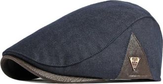 Generic B&eacute;ret casquette homme femme automne hiver chapeau plate vintage artiste peintre b&eacute;ret Pour lautomne et lhiver(Dark Blue)