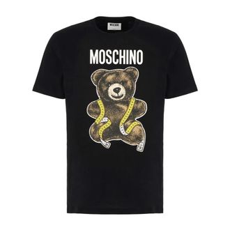 Moschino Bedrucktes T-Shirt aus Baumwolljersey - - Tops - Herren - Schwarzk - XL