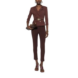 Elisabetta Franchi Damen, Hosen, Braun, 2XSGr&ouml;&szlig;e