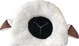 Generic Skitouren Bonnet pour homme en laine dagneau Bonnet &agrave; petits pains Cache-oreilles doux Bonnet de dessin anim&eacute; Bonnet dagneau B&eacute;ret pour homme Laine, W