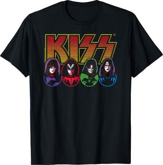 Kiss Offizielles KISS Vintage Rock Retro Band Logo T-Shirt