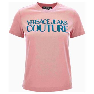 Versace Institutional Logo T-Shirt - - Tops - Damen - Rosa - 2XS