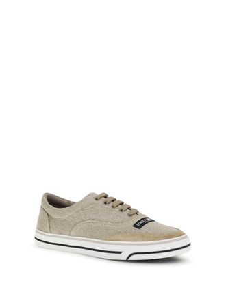 Dolce & Gabbana Mens Dg Sailing Linen Sneakers Beige-Cammello Beige/cammello