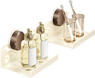 Generic f&uuml;r Waschbecken &uuml;ber dem Wasserhahn - Wandregale f&uuml;r Badezimmer | Herausnehmbarer Organizer aus Kohlenstoffstahl mit Saugn&auml;pfen zur Aufbewahrung von P