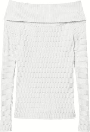 Twin-Set Schulterfreier Pullover - Wei&szlig;