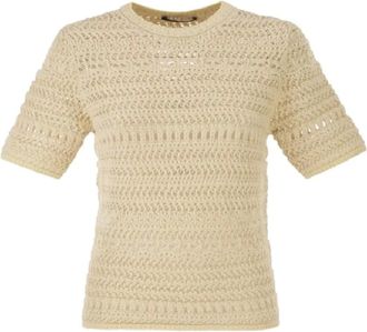 Fabiana Filippi Femme, Pulls, Beige, Taille: 36 FR Haut en maille &agrave; col rond