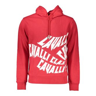 Cavalli Homme, Sweatshirts et sweats à capuche, Rouge, Taille: S Sweat à capuche rouge avec impression
