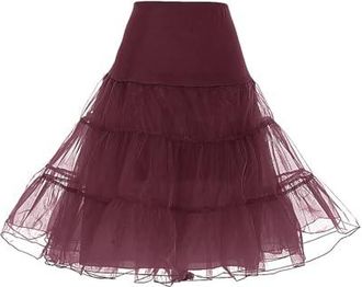 Dresstells Jupon ann&eacute;es 50 Vintage en Tulle Rockabilly Petticoat Longueur 66cm/26,Burgundy S