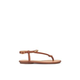 Kazar Flache braune Leder-Zehentrenner-Stil-Sandalen - - Shoes - Damen - Braun - 40 EU