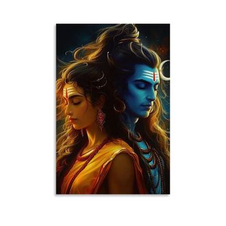 Generic Shiva Shakti Lord, Kunst-Poster, Leinwand, Wandkunstdrucke, Geschenke, Foto, Bild, Gem&auml;lde, Raumdekoration, Heimdekoration12x18inch(30x45cm)