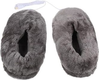 Minkissy Pantoufles Chauffants Électriques USB 5V Chaussures DIntérieur Réutilisables Gris Chauffe-Pieds Pratiques pour Maison Hiver Protection Pieds Confortab