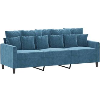 vidaXL 3-Sitzer-Sofa Blau 180 cm Samt Vidaxl