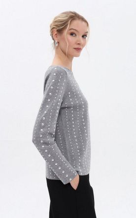 Passioni Strickpullover mit Nieten