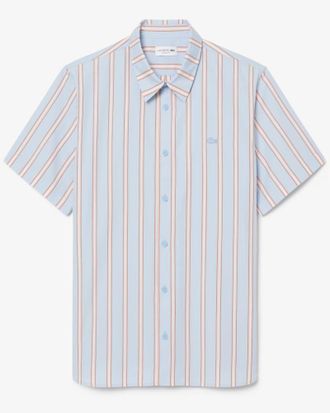 Lacoste Leichtes Kurzarmhemd mit Streifen in Popeline-Qualit&auml;t, Regular in