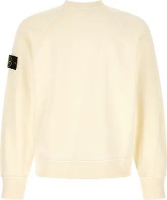 Stone Island Mens White Cotton Sweatshirt Clothing