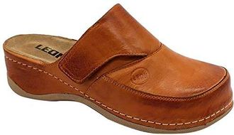 Leon Leon 2019 Sabots Mules Chaussons Chaussures en Cuir Femme, Marron, EU 39