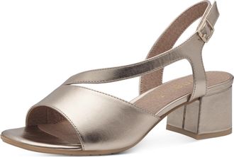 Jana Damen Sandalen mit Absatz mit verstellbarem Riemen Vegan, Gold (Champagner), 36 EU