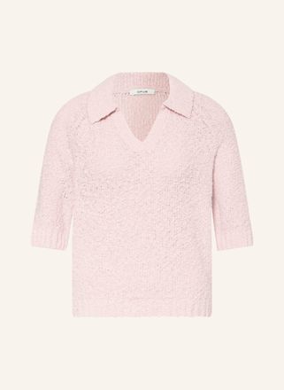 OPUS Strick-Poloshirt Posilly Aus Boucl&eacute; rosa