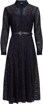 Max Mara Robe midi en dentelle en coton m&eacute;lang&eacute;