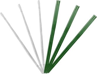 Soimiss Künstliche Papierblumen Stiele 200 Stück Selbstgemacht Blumenstecker Mit Draht 40cm Grün Und Weiß Papierblumenstab Für Hochzeitsdeko Handwerk Und Bast