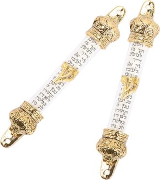 Cabilock 2 Stück Jüdische Mezuzah Türplakette aus Metall mit Antikem Design Feine Handwerkskunst Leichte Religiöse Türdekoration für Wohnräume Vintage Stil Ein