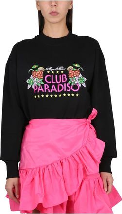 Msgm Msgm, Femme, Sweatshirts et sweats &agrave; capuche, Noir, Taille: 40 FR SweaT-shirt Avec Logo