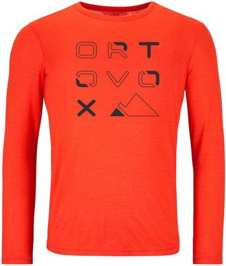 Ortovox Herren Funktionsshirt mit Merinowolle 185 MERINO BRAND OUTLINE LS M