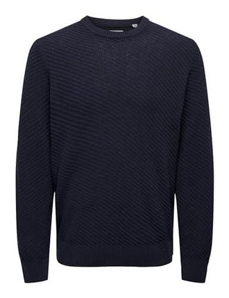 Only & Sons Onsfoster Life Reg 7 Struc Crew Knit Pull en Tricot, Blazer Bleu Marine, XL Homme